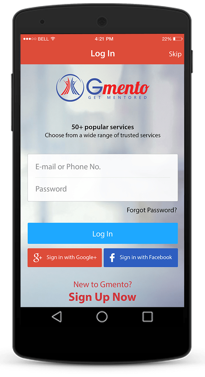 Gmento - Service-oriented mobile app
