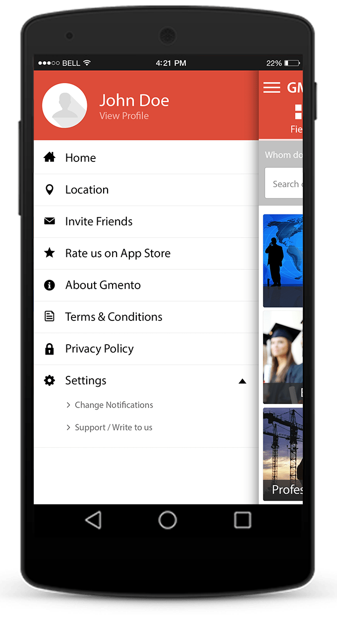 Gmento - Service-oriented mobile app